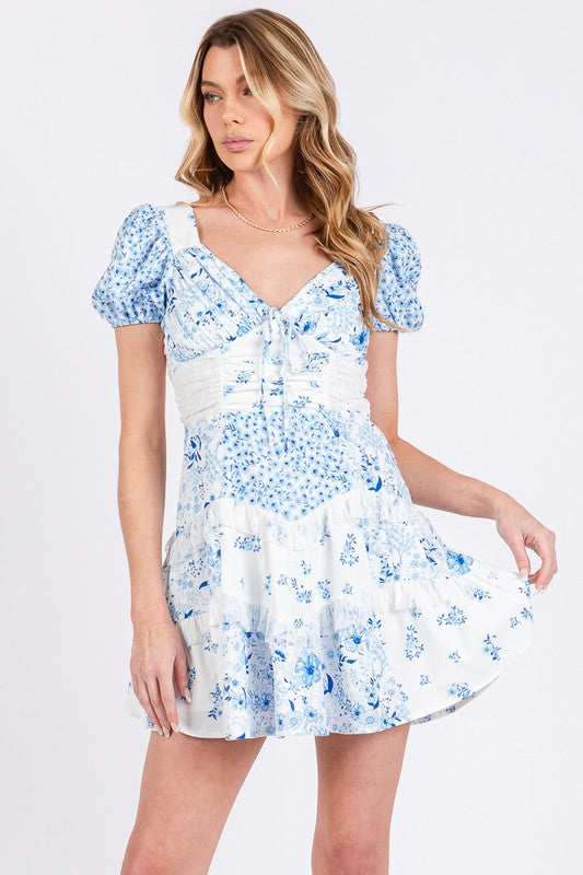 STAR SPANGLED SWEETHEART FLORAL MINI DRESS – Yourdarlingstyle