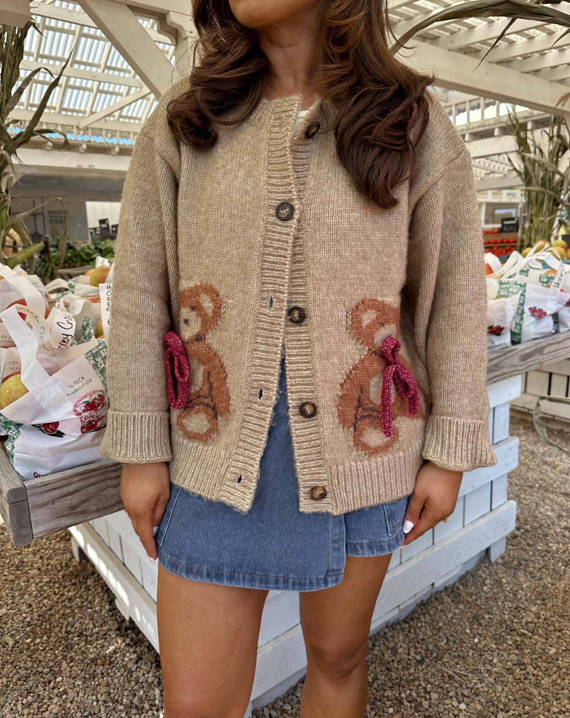 In STOCK TEDDY BEAR CARDIGAN BEIGE 🧸 – Yourdarlingstyle